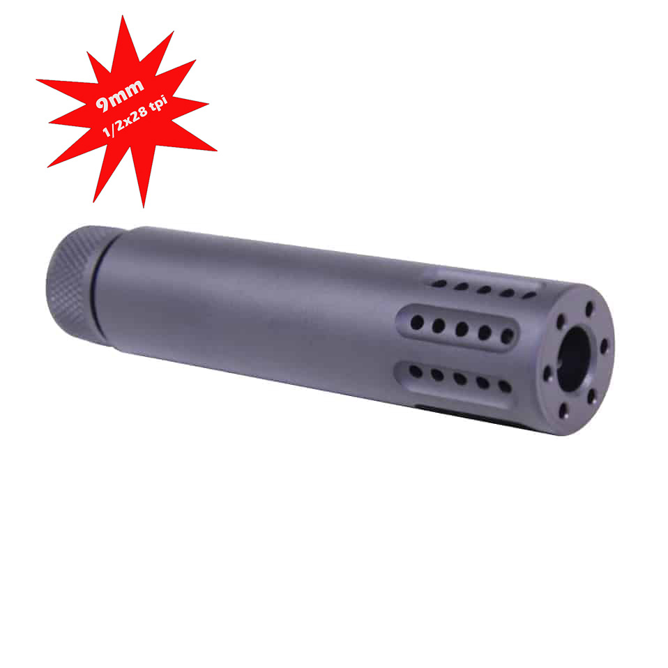 FTF Industries Inc. 9mm Ported 5.5" Barrel Cover Fake Suppressor 1/2x28 ...
