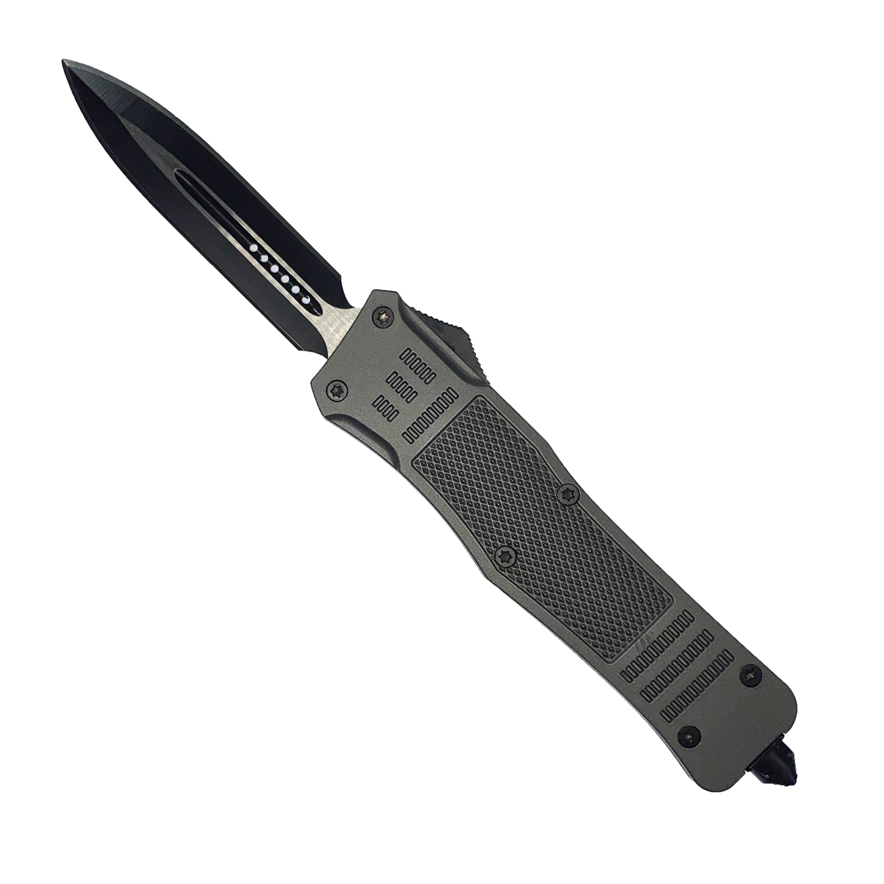 Delta Force OTF Grey Handle Black Double Edge Plain Blade | FTF ...